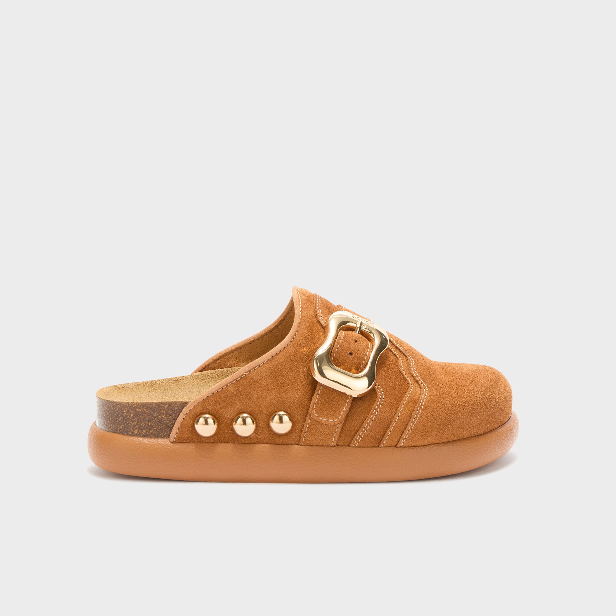 Mules Cognac Adelaide Chunky